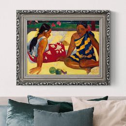 Bilderwelten Bild mit Barockrahmen Antik originell modern Barock rot - Paul Gauguin - Frauen von Tahiti - edle Optik Wohnzimmer Schlafzimmer