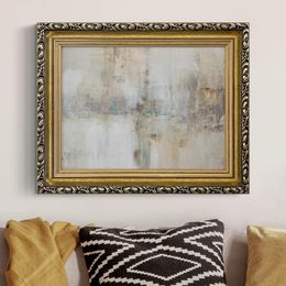Bilderwelten Bild mit Barockrahmen Antik originell Abstrakt Barock grau - Essenz I - edle Optik Wohnzimmer Schlafzimmer