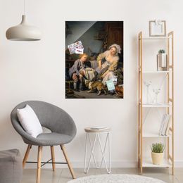Bilderwelten Glasbild - Hochformat Jean Baptiste Greuze - Das verw&ouml;hnte Kind