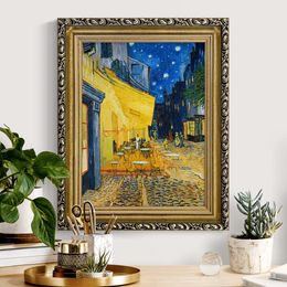 Bilderwelten Leinwandbild mit Barockrahmen Vincent van Gogh - Caf&eacute;-Terrasse in Arles