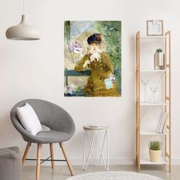 Bilderwelten Glasbild - Hochformat Berthe Morisot - Dame mit Sonnenschirm