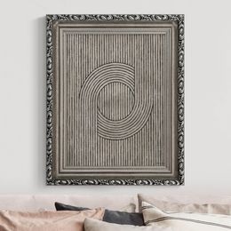 Bilderwelten Leinwandbild mit Barockrahmen Zederrillen Grau II