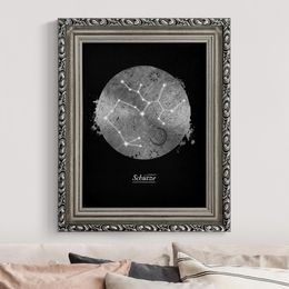 Bilderwelten Leinwandbild mit Barockrahmen Sternzeichen Sch&uuml;tze Silber