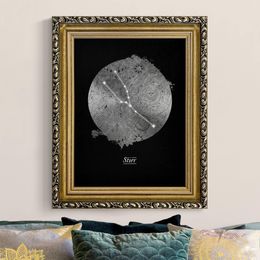 Bilderwelten Bild mit Barockrahmen Antik Spirituell Digital Art Barock silber - Sternzeichen Stier Silber - Sternzeichen Jugendzimmer