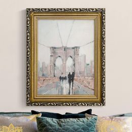 Bilderwelten Leinwandbild mit Barockrahmen Spaziergang am Morgen I