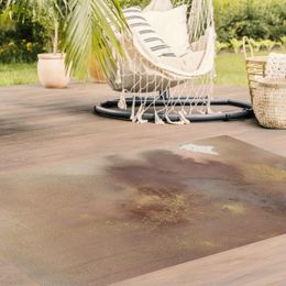 Bilderwelten Vinylteppich Tropisch rosa Tiere Vinylmatte - Bunte Collage - Tukan - Pflanzen K&uuml;che Badezimmer Flur