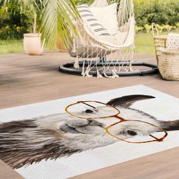 Bilderwelten Vinylteppich Tropisch gr&uuml;n Tiere Vinylmatte - Bunter tropischer Regenwald Muster - V&ouml;gel K&uuml;che Badezimmer Flur