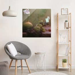 Bilderwelten Glasbild Kulinarisch modern gr&uuml;n Glas Wandbild - Stillleben mit Fr&uuml;chten - Deko K&uuml;che