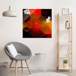 Bilderwelten Glasbild Abstrakt gold Glas Wandbild - Astronomisch - Deko Wohnzimmer Schlafzimmer