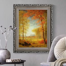 Gerahmtes Leinwandbild Albert Bierstadt - Herbst in Oneida County, New York