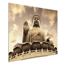 Bilderwelten Alu-Dibond Outdoor Bild Gro&szlig;er Buddha Sepia