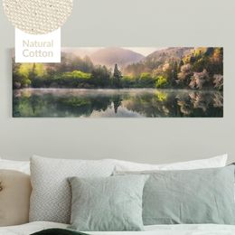 Bilderwelten Leinwandbild - Panorama Morgenruhe
