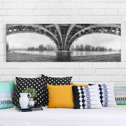 Bilderwelten Leinwandbild - Panorama Under The Iron Bridge