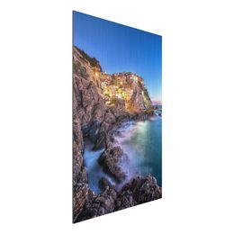 Bilderwelten Alu Dibond Outdoor Bild Strand einzigartig modern wetterfest - Manarola Cinque Terre - Italien Wohnzimmer Schlafzimmer