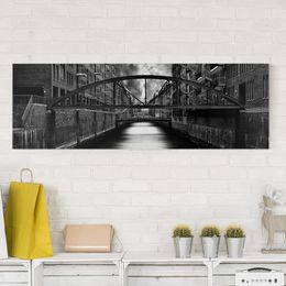 Bilderwelten Leinwandbild - Panorama Hamburgs andere Seite