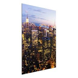 Bilderwelten Alu-Dibond Outdoor Bild New York Skyline bei Nacht