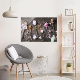 Bilderwelten Glasbild - Querformat Vintage L&ouml;ffel mit Zucker