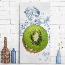 Bilderwelten Leinwandbild - Hochformat Kiwi Bubbles