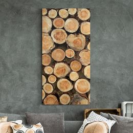 Bilderwelten Leinwandbild - Hochformat Baumst&auml;mme