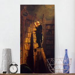 Bilderwelten Leinwandbild - Hochformat Carl Spitzweg - Der B&uuml;cherwurm