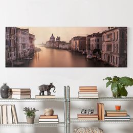 Bilderwelten Leinwandbild - Panorama Abendstimmung in Venedig