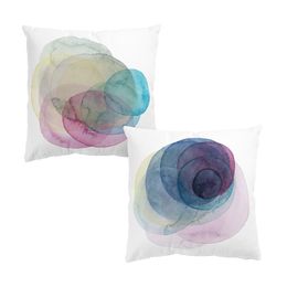 Bilderwelten Dekokissen 2er Set pastell originell Abstrakt - Urknall - rosa lila Duo - Bett Couch Kinderzimmer M&auml;dchen Jungen in 40x40 50x50 60x60