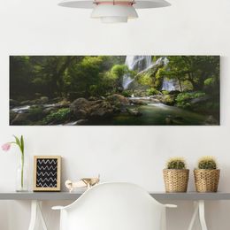 Bilderwelten Leinwandbild - Panorama Gebirgsbach