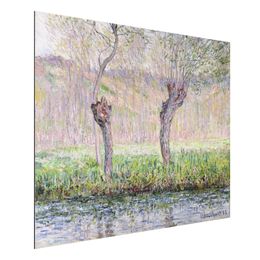 Bilderwelten Alu-Dibond Outdoor Bild Claude Monet - Weidenb&auml;ume Fr&uuml;hling
