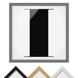 Bilderwelten Bild mit Rahmen - Quadrat Antiqua Letter I