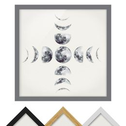 Bilderwelten Bild mit Rahmen - Quadrat Sieben Monde