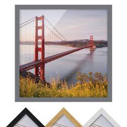 Bilderwelten Bild mit Rahmen - Quadrat Golden Gate Bridge in San Francisco