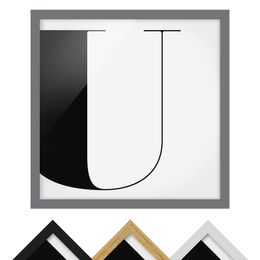 Bilderwelten Bild mit Rahmen - Quadrat Antiqua Letter U