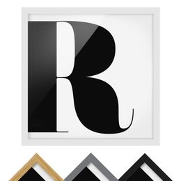 Bilderwelten Bild mit Rahmen Spr&uuml;che einzigartig modern inkl. Rahmung - Antiqua Letter R - Spr&uuml;che Wohnzimmer Schlafzimmer
