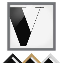 Bilderwelten Bild mit Rahmen - Quadrat Antiqua Letter V