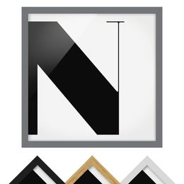 Bilderwelten Bild mit Rahmen - Quadrat Antiqua Letter N