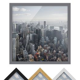 Bilderwelten Bild mit Rahmen - Quadrat Upper Manhattan New York City