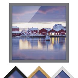 Bilderwelten Bild mit Rahmen - Quadrat Reine in Norwegen