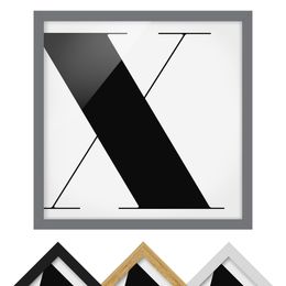 Bilderwelten Bild mit Rahmen - Quadrat Antiqua Letter X