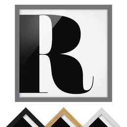 Bilderwelten Bild mit Rahmen - Quadrat Antiqua Letter R