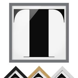 Bilderwelten Bild mit Rahmen - Quadrat Antiqua Letter T