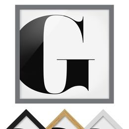 Bilderwelten Bild mit Rahmen - Quadrat Antiqua Letter G