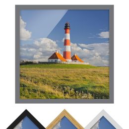 Bilderwelten Bild mit Rahmen - Quadrat Leuchtturm in Schleswig-Holstein