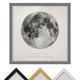 Bilderwelten Bild mit Rahmen - Quadrat Der Mond - La Lune