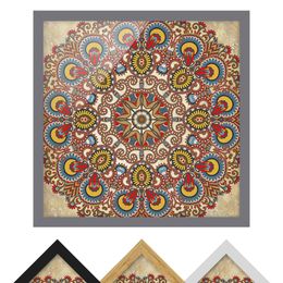 Bilderwelten Bild mit Rahmen - Quadrat Farbiges Mandala