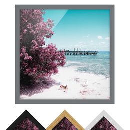 Bilderwelten Bild mit Rahmen - Quadrat Paradies Strand Isla Mujeres
