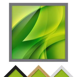 Bilderwelten Bild mit Rahmen - Quadrat Green Composition