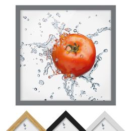 Bilderwelten Bild mit Rahmen - Quadrat Frische Tomate