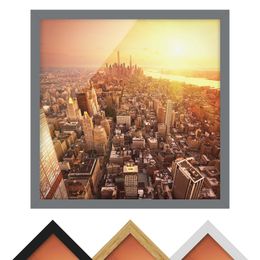 Bilderwelten Bild mit Rahmen - Quadrat Goldene Stadt