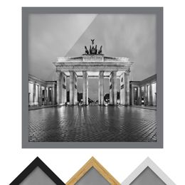Bilderwelten Bild mit Rahmen - Quadrat Erleuchtetes Brandenburger Tor II