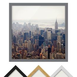 Bilderwelten Bild mit Rahmen - Quadrat Der Morgen in New York